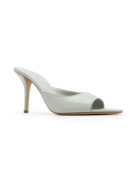 Gia Borghini Leather High-Heel Mules - Stone Grey | Editorialist
